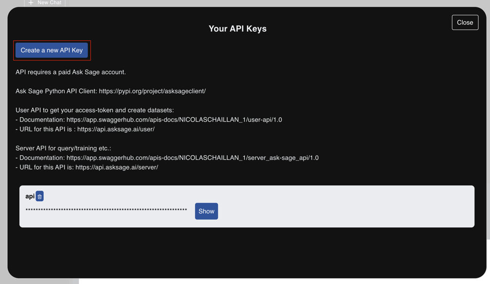 AskSage API Key