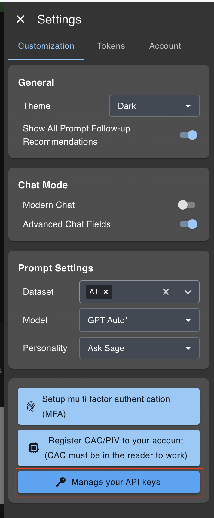 AskSage API Key
