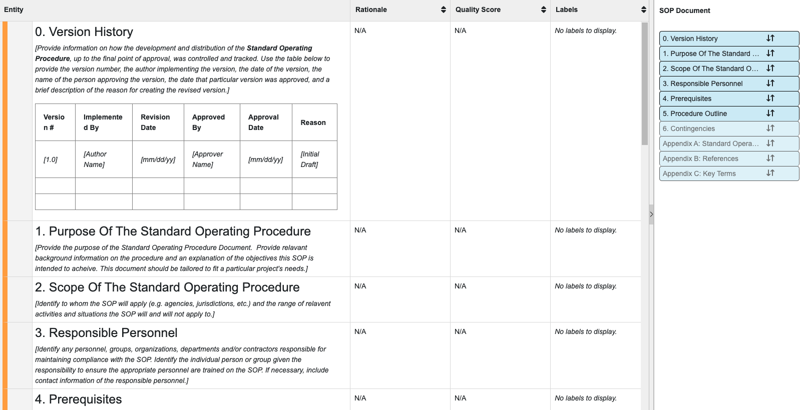 Standard Operating Procedure Document