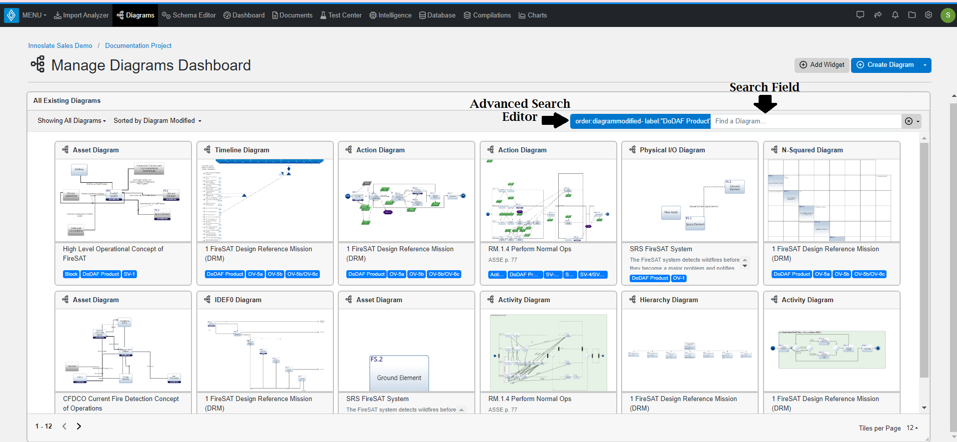 Diagrams Dashboard Overview