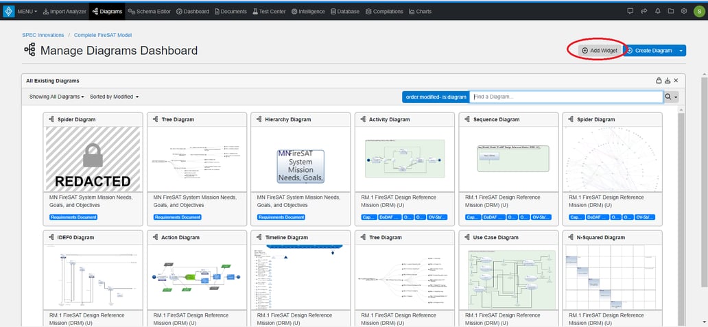 Diagrams Dashboard Overview