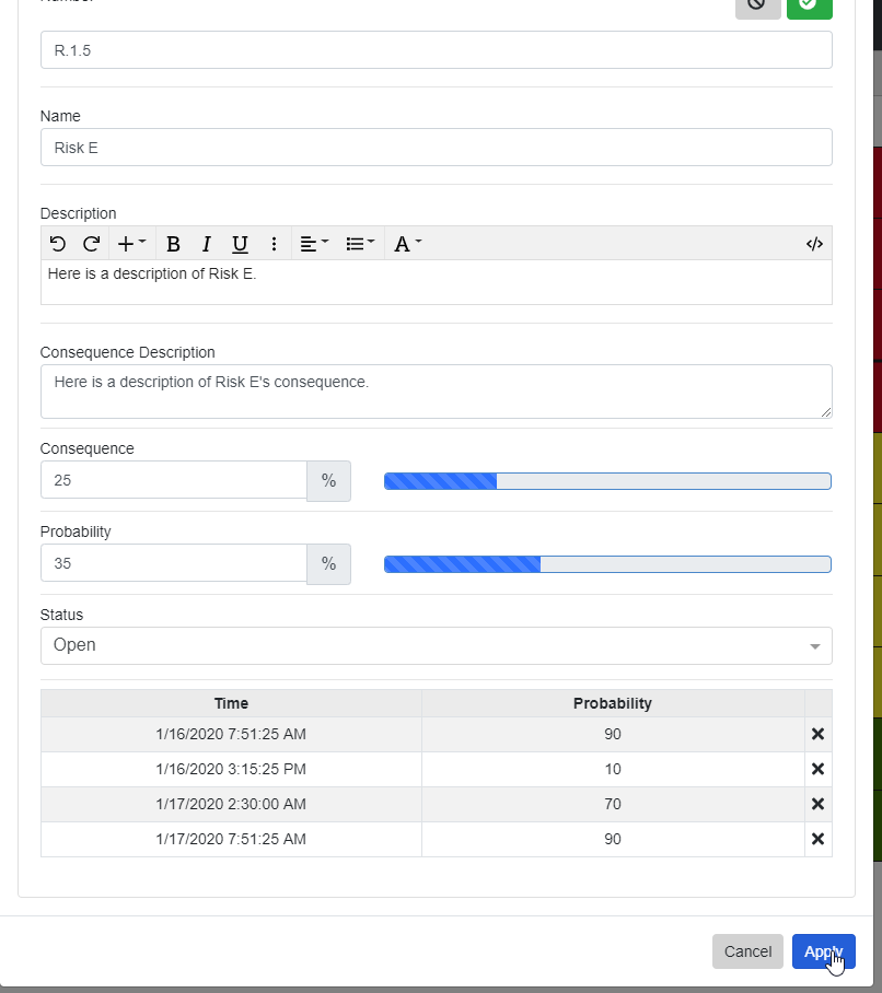 Risk Burn-Down Chart Overview