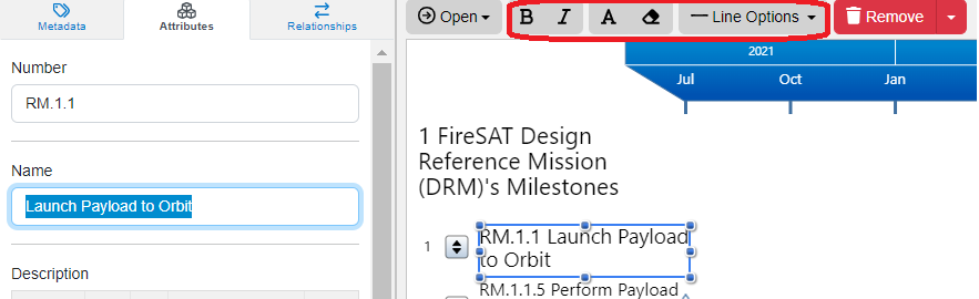 Timeline Diagram Modifications & Settings