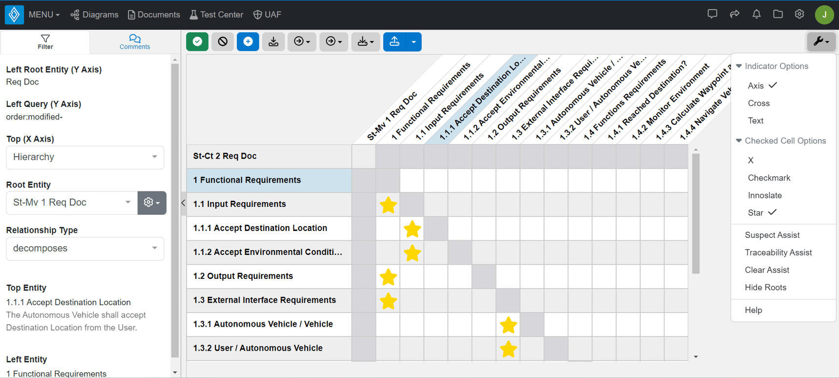 Traceability Matrix Features & Settings