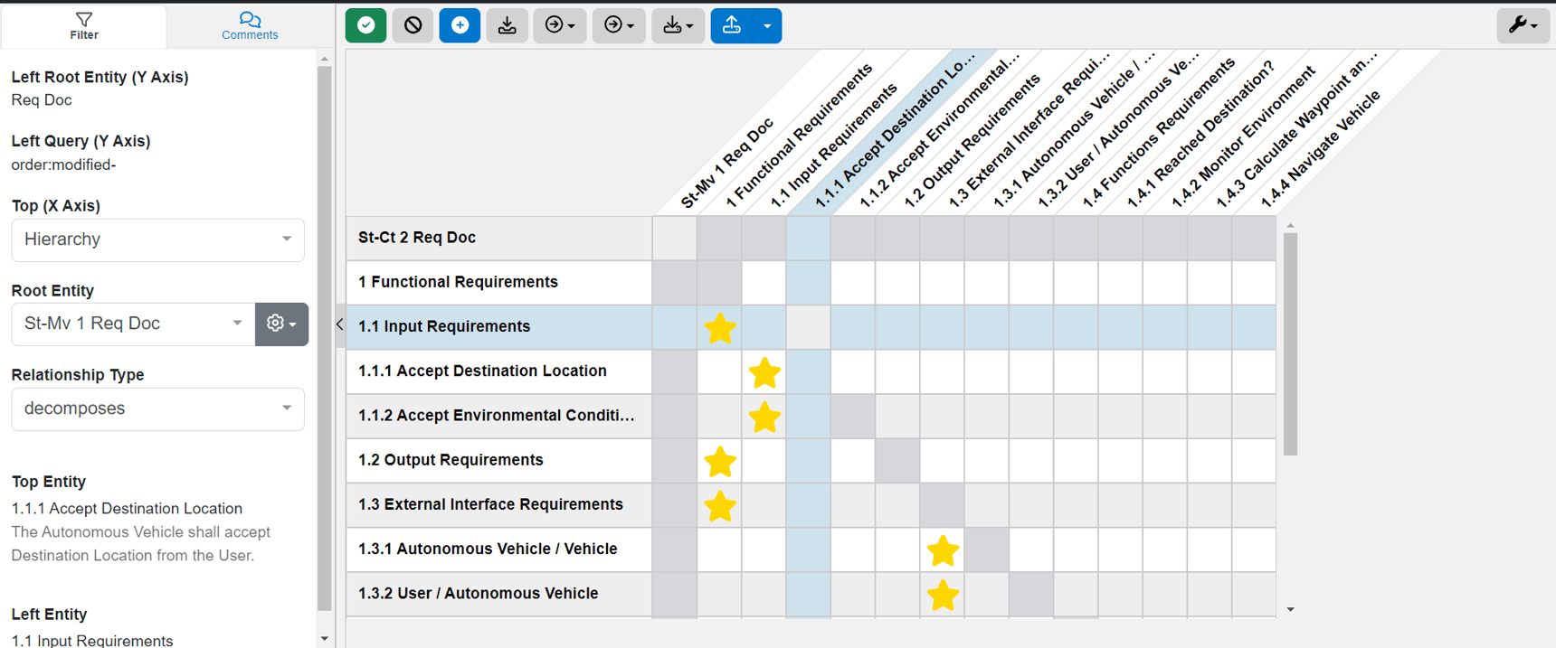 Traceability Matrix Features & Settings