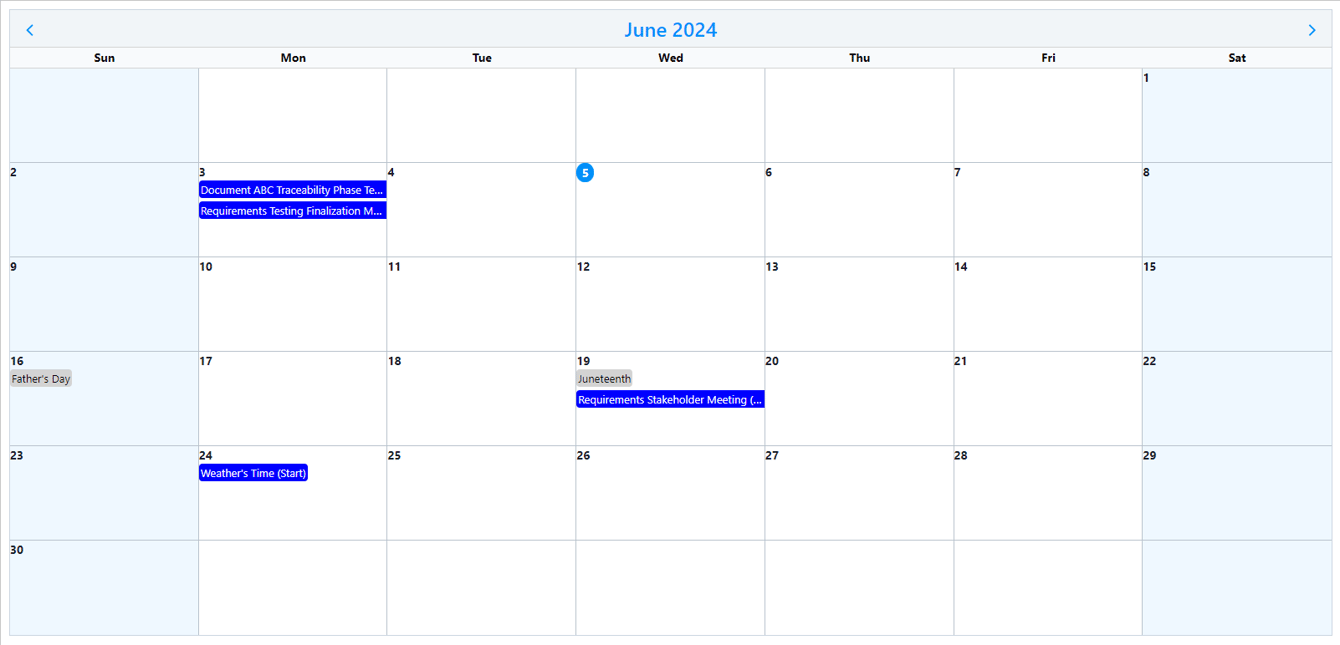 Calendar Chart