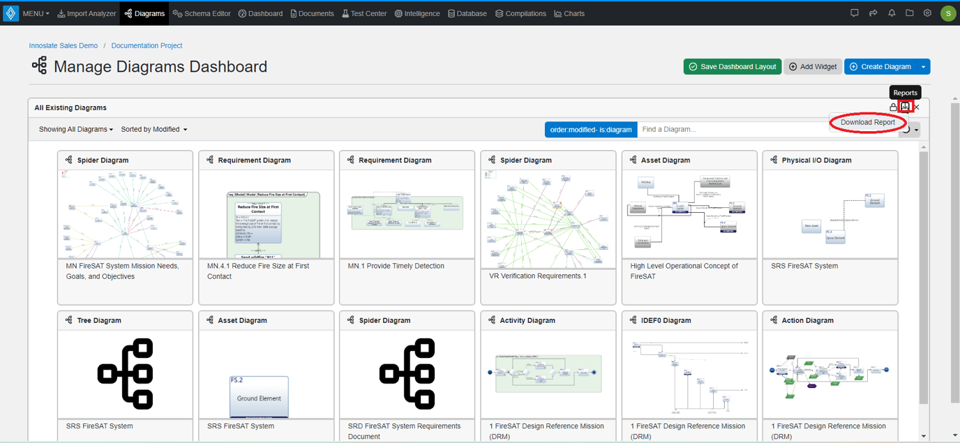 Diagrams Dashboard Overview